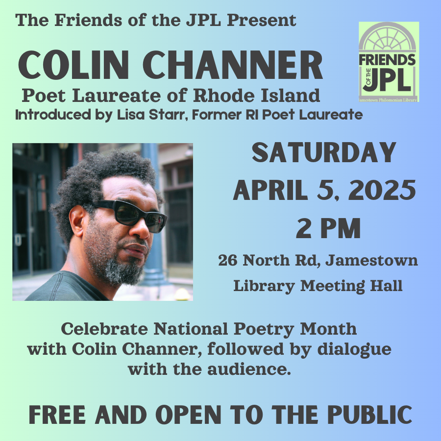 RI Poet Laureate Colin Channer shares his work at the Jamestown Public ...